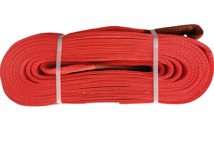 Red Color Flat Polyester Woven Webbing Sling / Polyester Sling Belt ...