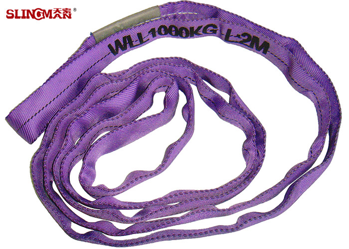High Strength and design of 100% Polyester Lifting Slings / Round Sling ...
