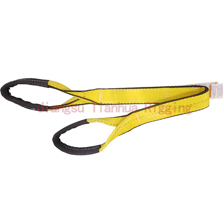 Yellow Polyester Web Sling have one Blue Stripe in the middle of ...